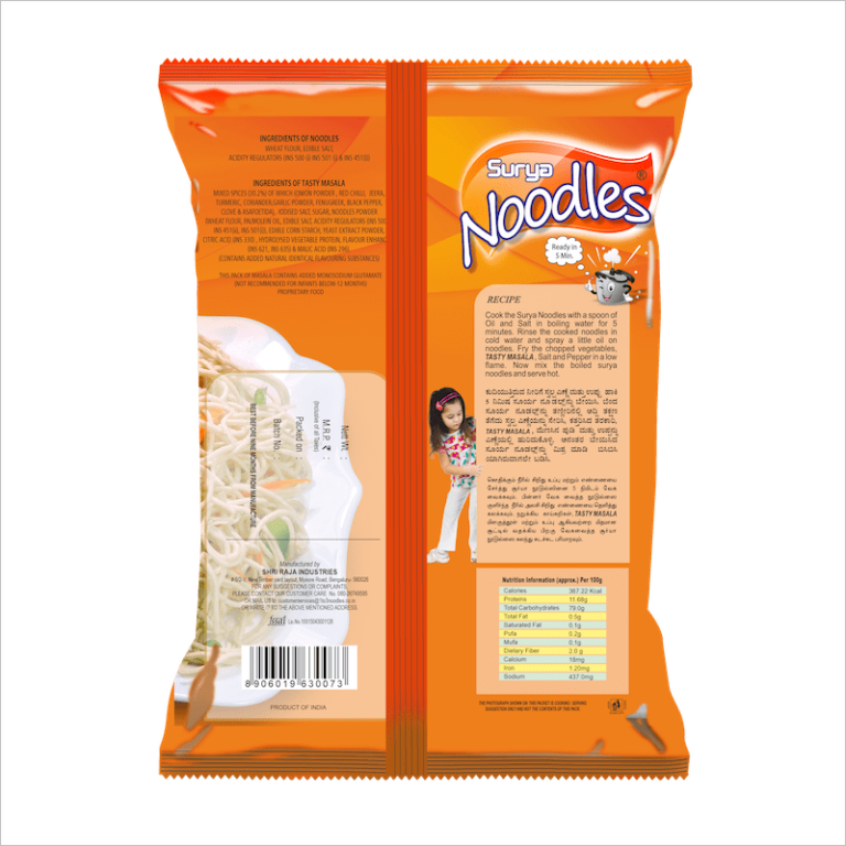 Surya Noodles With Masala (Hakka / Dried Noodles) – 1to3foods.com